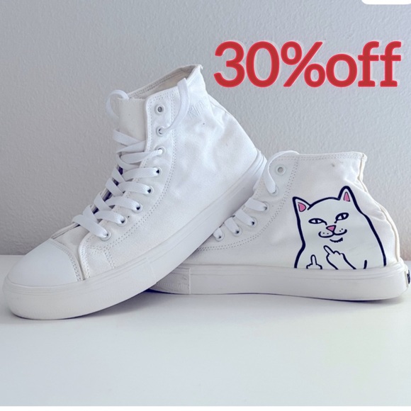 Ripndip | Shoes | Ripndip White Hightop Sneakers Cat Graphic Very Clean ...